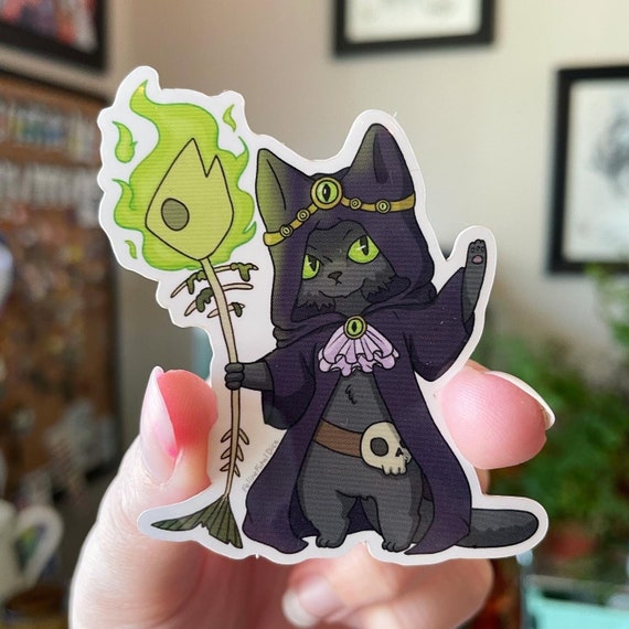 D&D Warlock Cat Sticker - Etsy