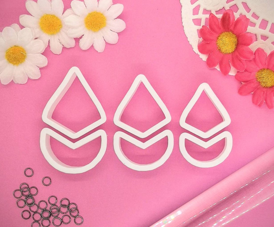 Polymer Clay Cutters, Tear Drop Cutters, Split Tear Drop Cutter, Clay ...