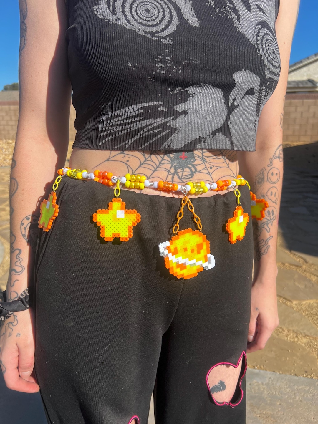 Kandi Belt Orange/yellow Stars and Planets Perfect Rave or Festival ...