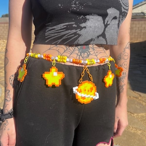Kandi Belt Orange/yellow Stars and Planets Perfect Rave or Festival ...