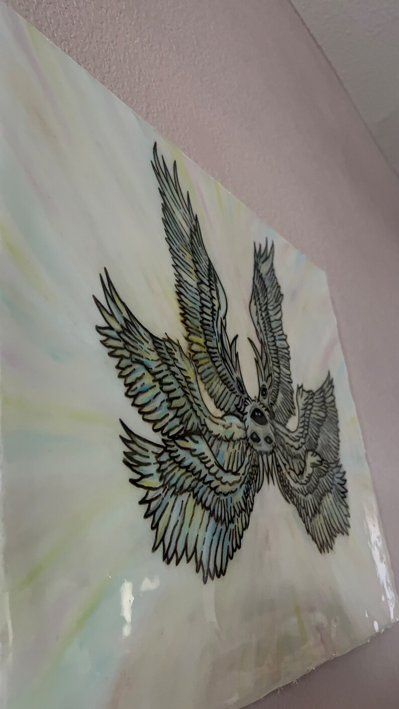 Biblically Accurate Angel 20x16in Canvas Art Covered/sealed With Epoxy ...