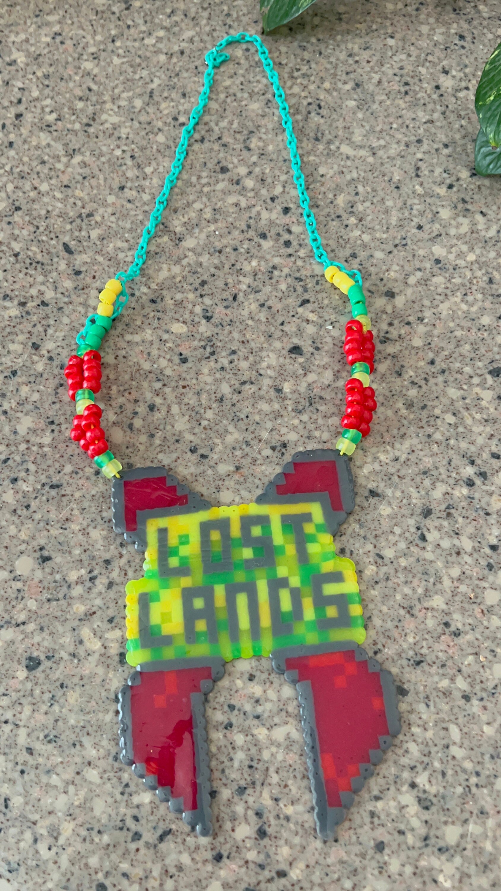 Lost Lands X Excision Kandi Perler Necklace With Chain Accent - Etsy Canada