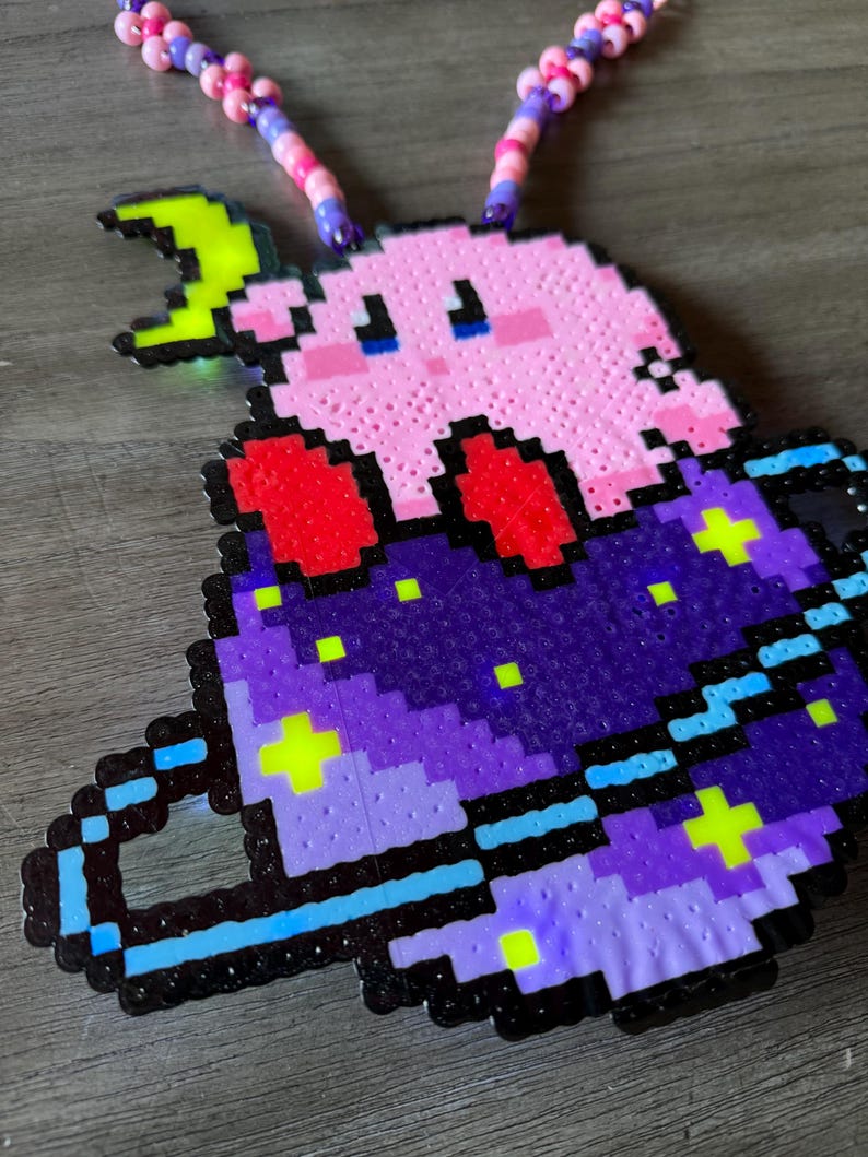 Kirby Holding the Moon LED Perler Necklace / Wall Hang - Etsy