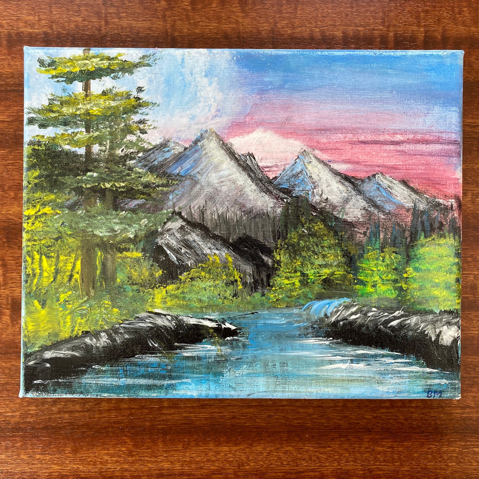 Bob Ross Landscape Acrylic Painting - Etsy UK