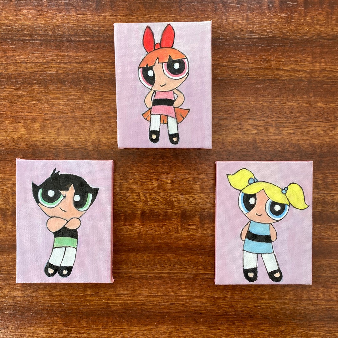 Powerpuff Girls Mini Canvases - Etsy