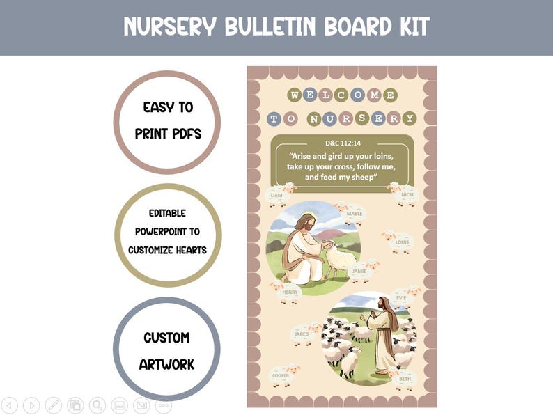 Nursery/primary Jesus is a Shepherd, Feed My Sheep Bulletin Board Kit ...