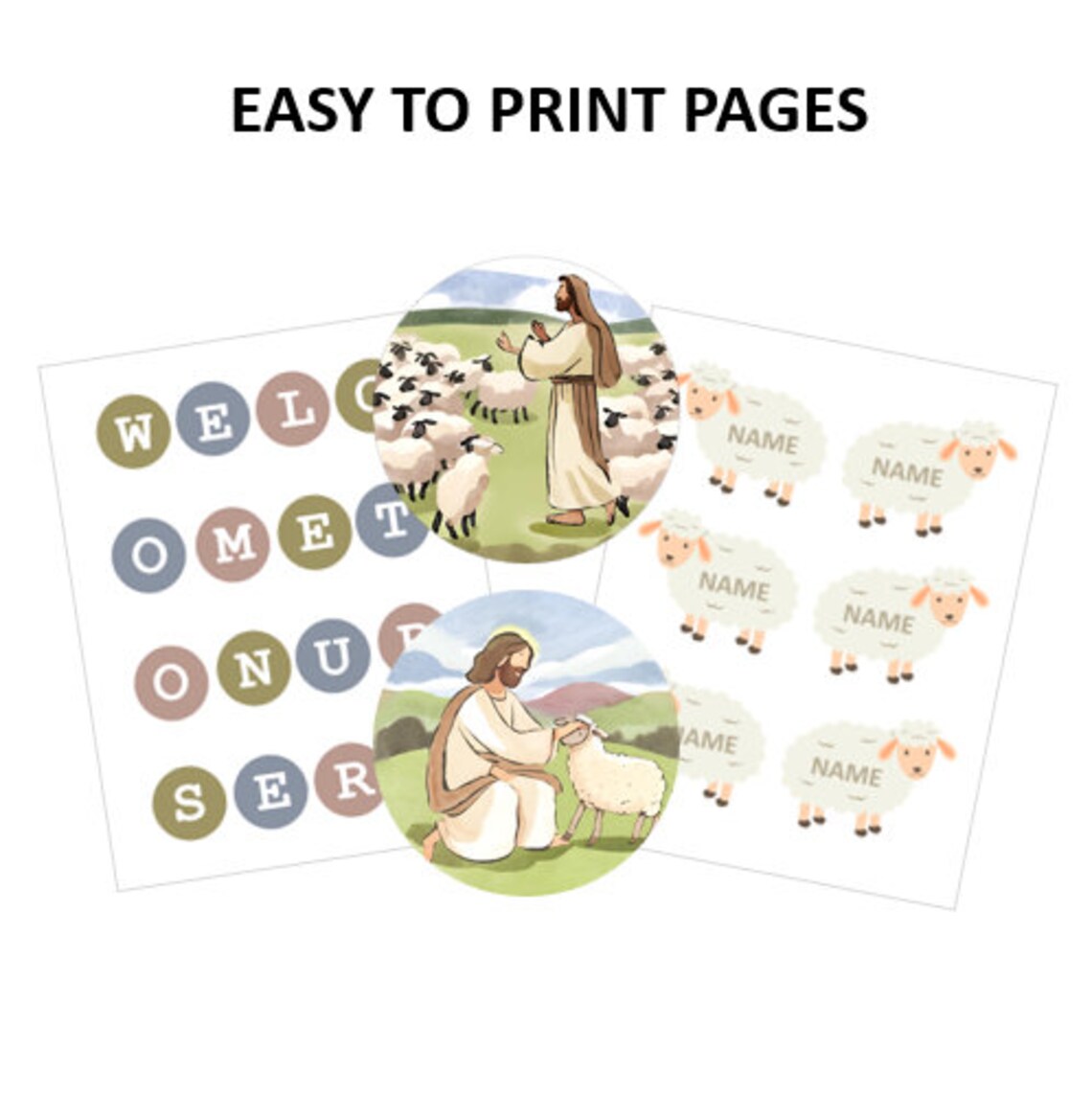 Nursery/primary Jesus is a Shepherd, Feed My Sheep Bulletin Board Kit ...