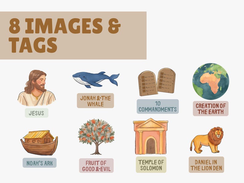 Old Testament Nursery Bulletin Board, Bible Scripture Art (digital ...