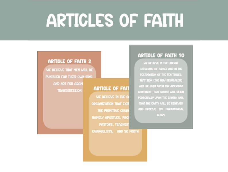 Articles of Faith Posters, LDS Nursery Decor (digital Download) - Etsy