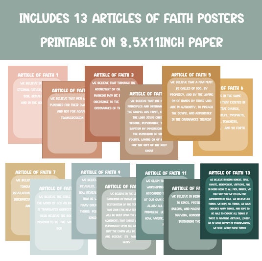 Articles of Faith Posters, LDS Nursery Decor (digital Download) - Etsy