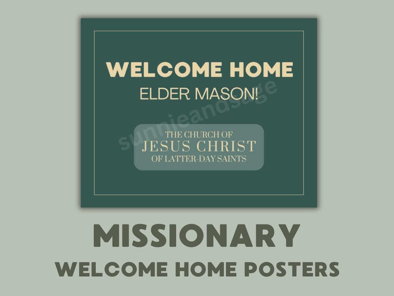 Elder Missionary Welcome Home Posters, Airport Signs, Church of Jesus ...