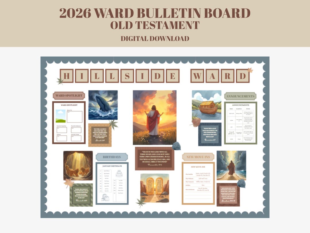 Ward LDS Bulletin Board Kit, 2026 Come Follow Me, Old Testament ...