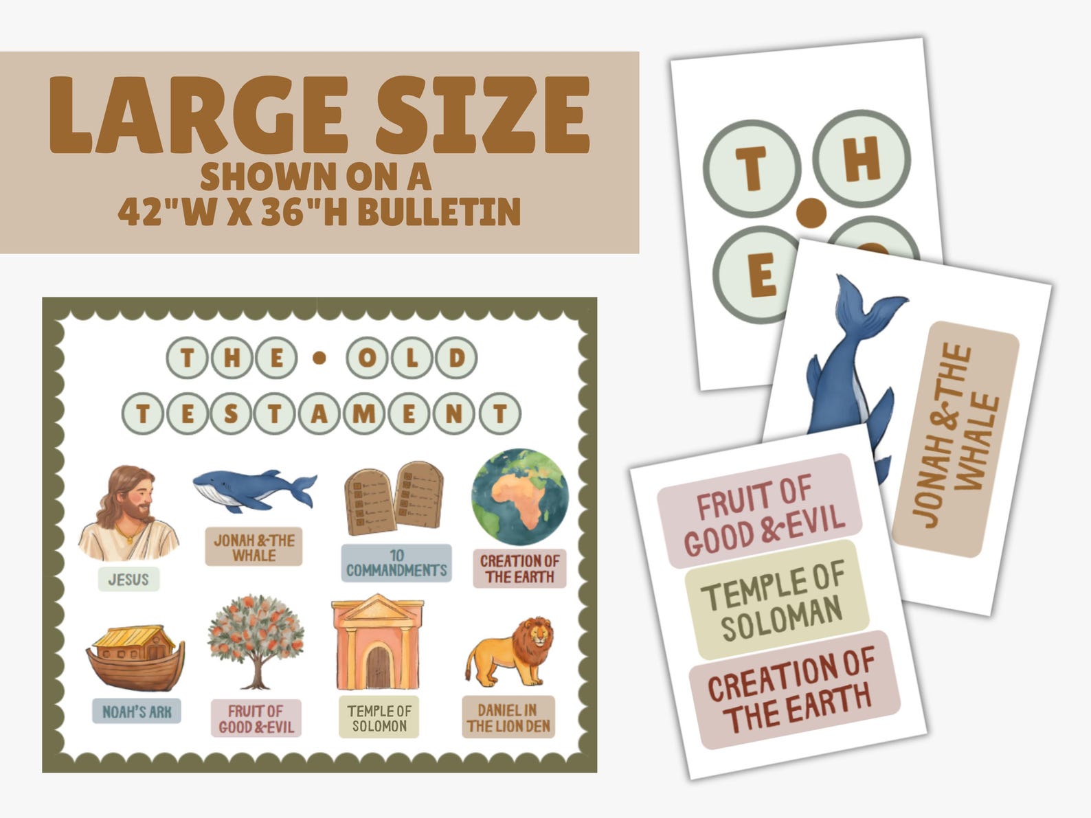 Old Testament Nursery Bulletin Board, Bible Scripture Art (digital ...