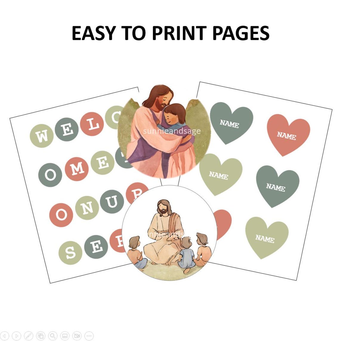 Nursery/primary Jesus Loves the Children, Bulletin Board Kit Print-out ...