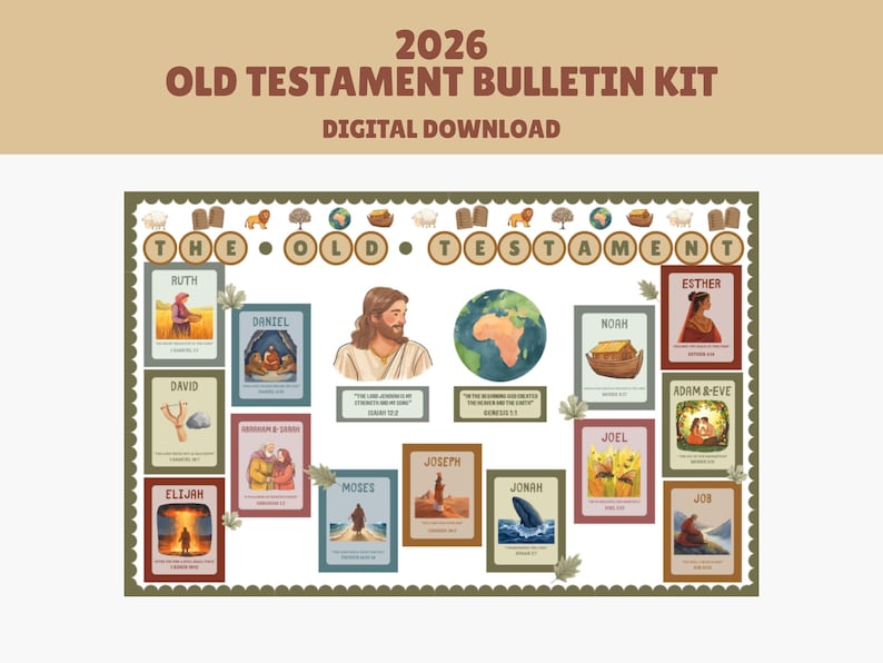 Old Testament Bulletin Board, 2026 Come Follow Me, Primary Bulletin ...