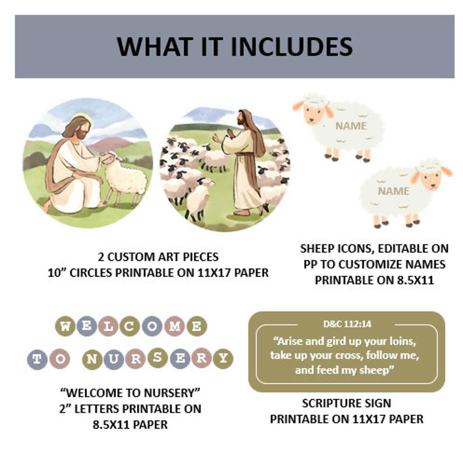 Nursery/primary Jesus is a Shepherd, Feed My Sheep Bulletin Board Kit ...