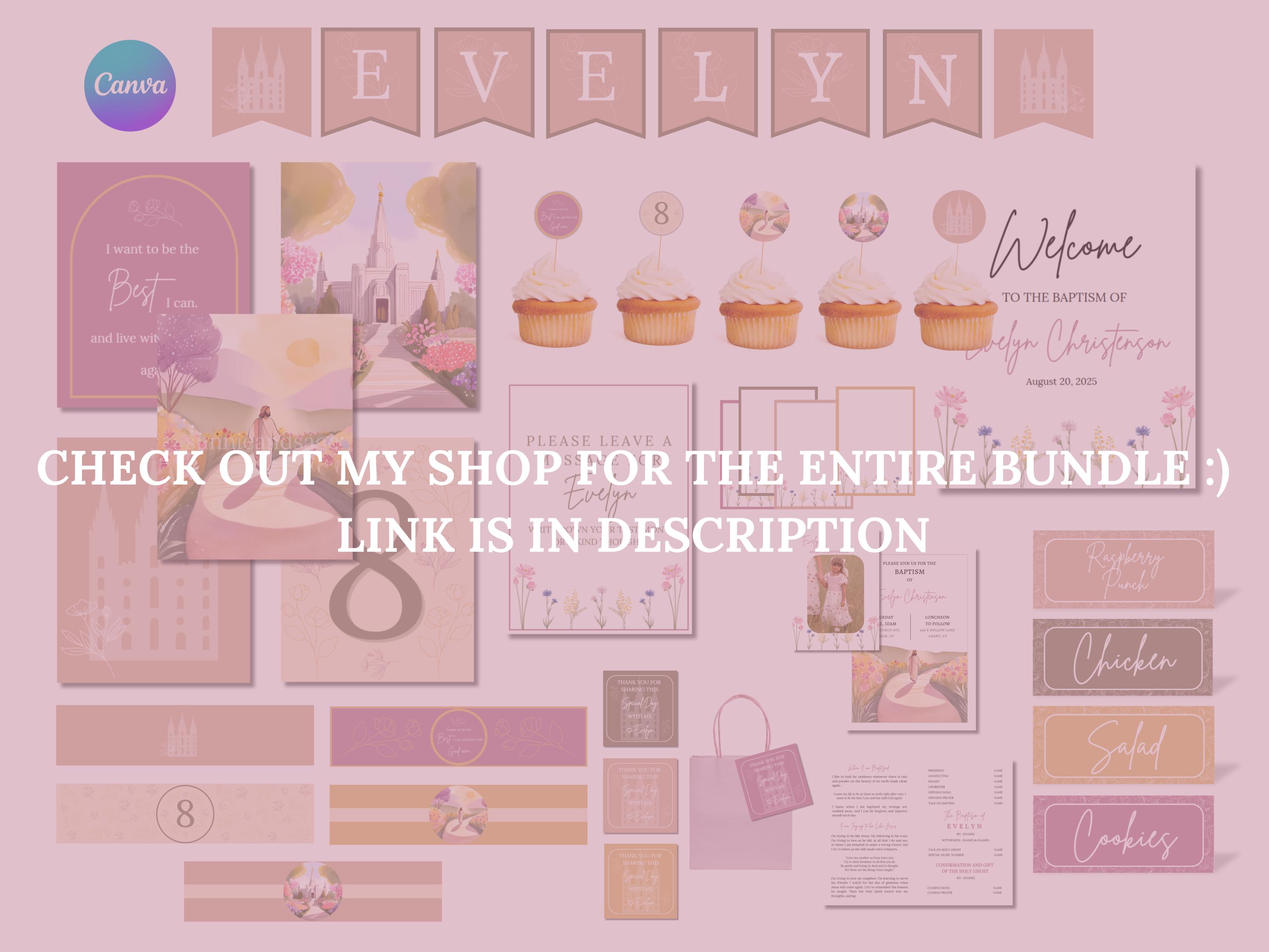 Baptism Program LDS, Girl Baptism, Floral Baptism Pamphlet, Baptism ...