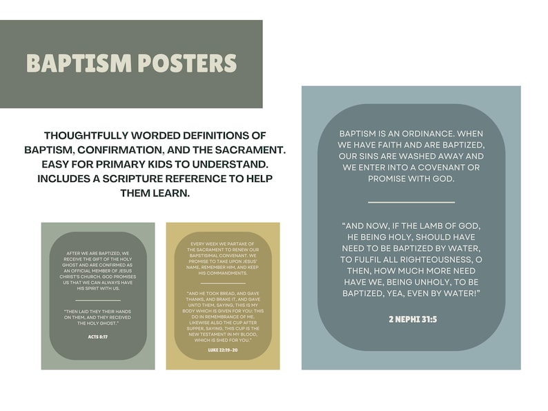 LDS Primary Baptism Bulletin Board Kit | Baptism Spotlight | Jesus ...