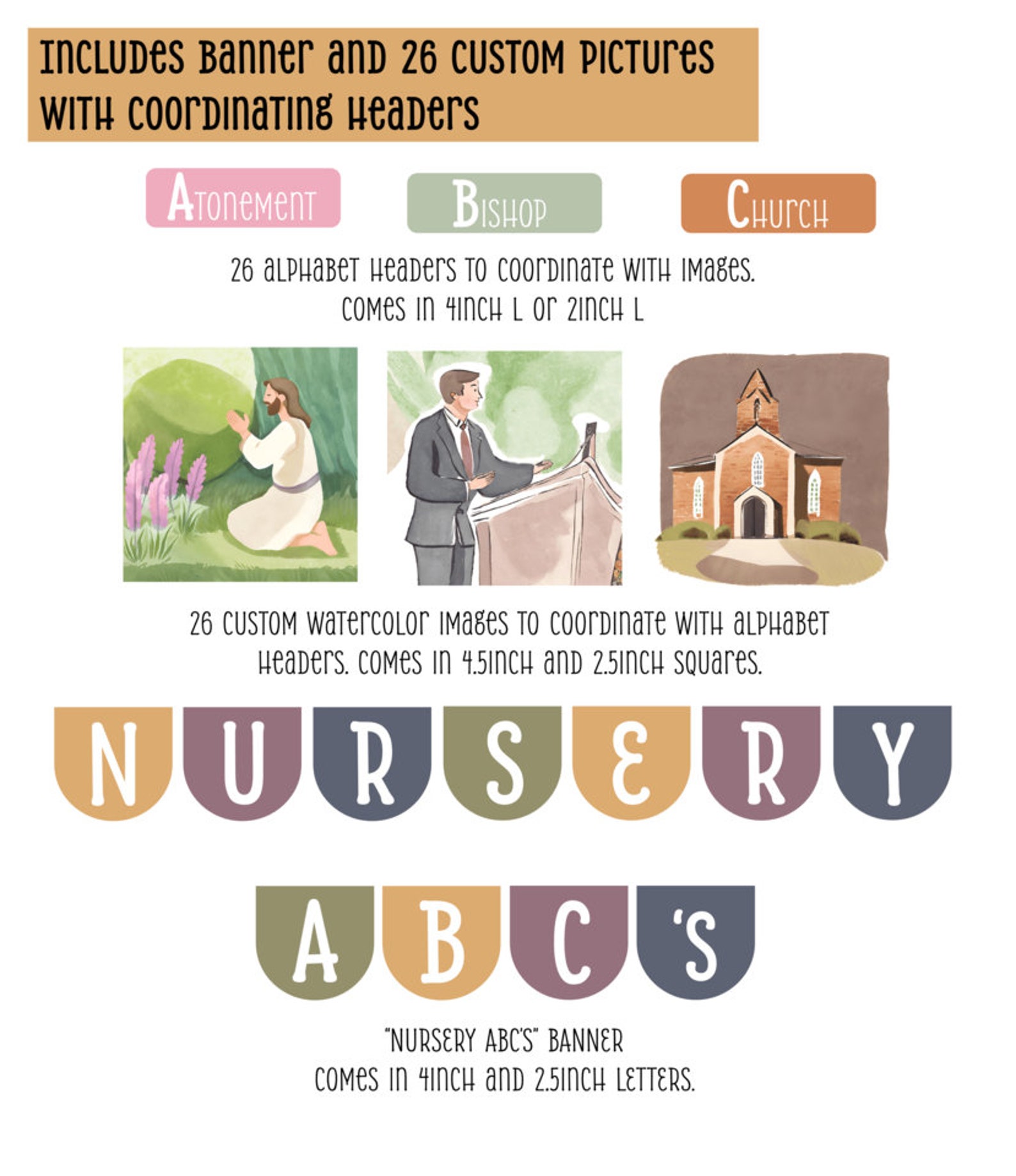 Nursery ABC Bulletin Board Print, LDS Primary Decor (digital Download ...