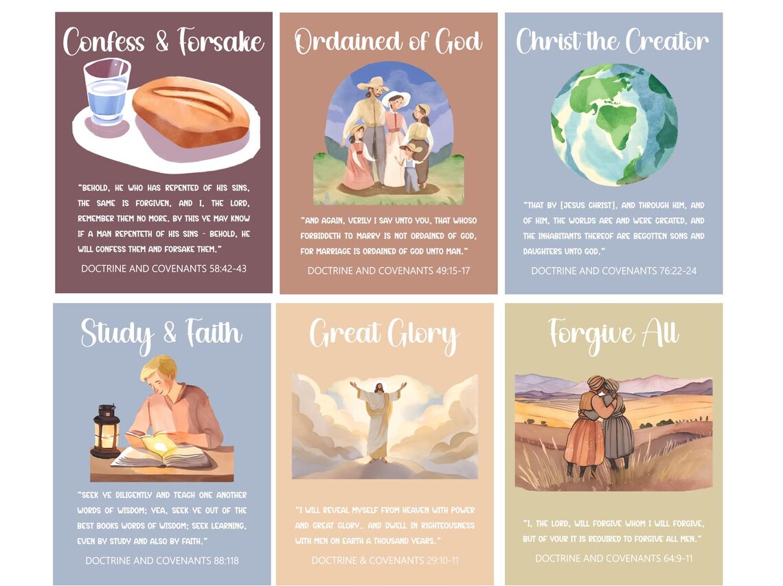 Doctrine and Covenants Scripture Mastery Posters, Seminary Decor ...