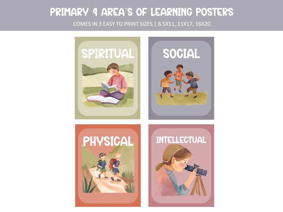 Primary Learning Area Posters, Watercolor Art (digital Download) - Etsy