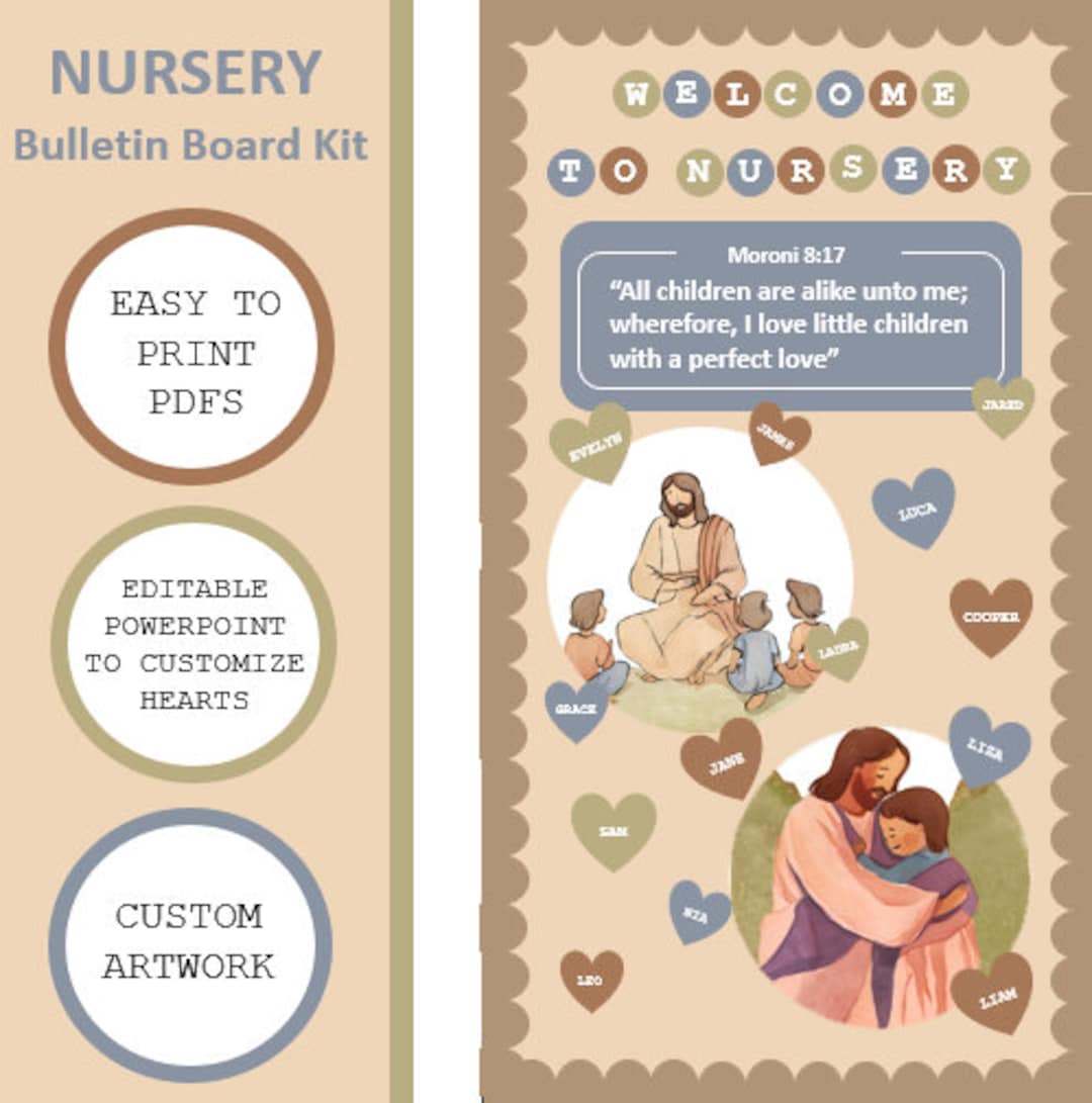 Nursery/primary Jesus Loves the Children, Bulletin Board Kit Print-out ...