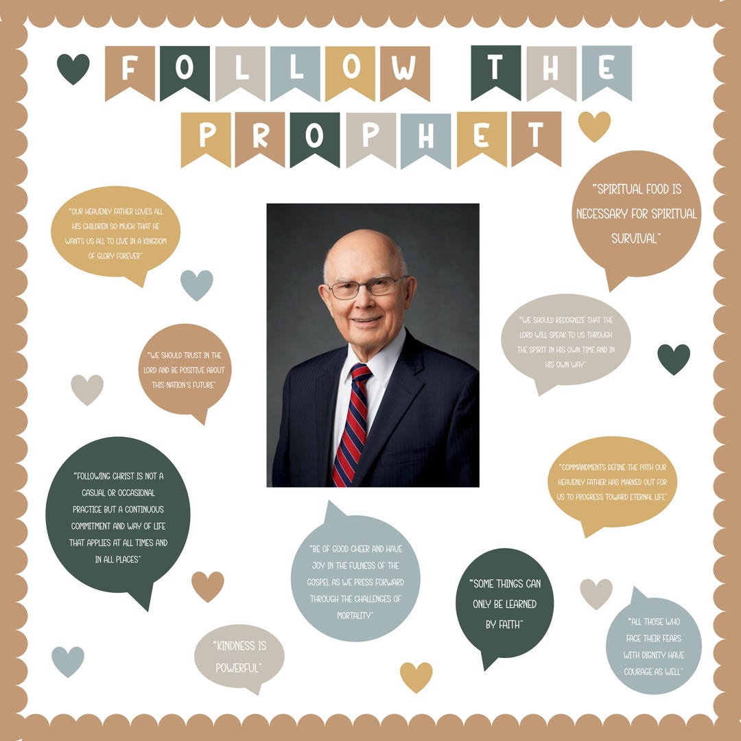 President Oaks Bulletin Board Kit: Prophet, Dallin H. Oaks, LDS Primary ...
