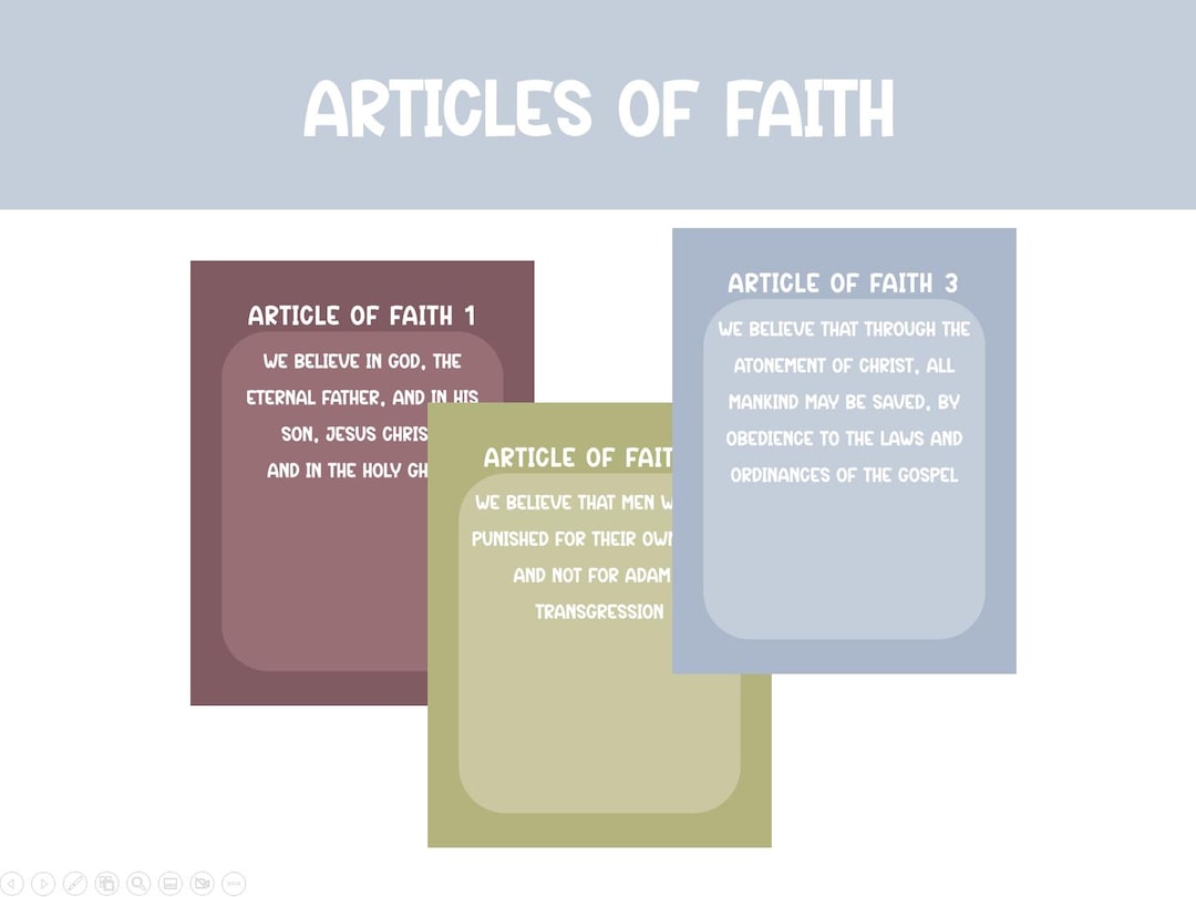 Articles of Faith Posters, Primary/nursery Decor, Primary Sciptures/art ...