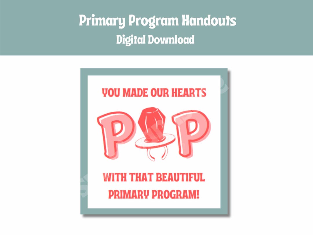 LDS Primary Program Handout | Made Our Hearts Pop | Church of Jesus ...
