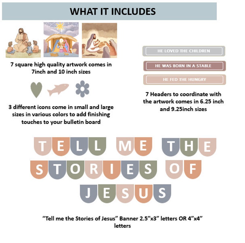 Jesus Stories Bulletin Board Kit, LDS Primary Decor (digital Download ...
