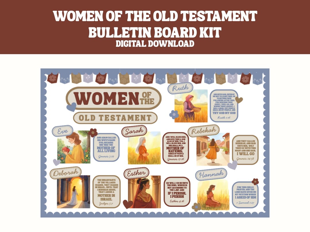 Old Testament Women Bulletin Board Kit, Scripture Art (digital Download ...