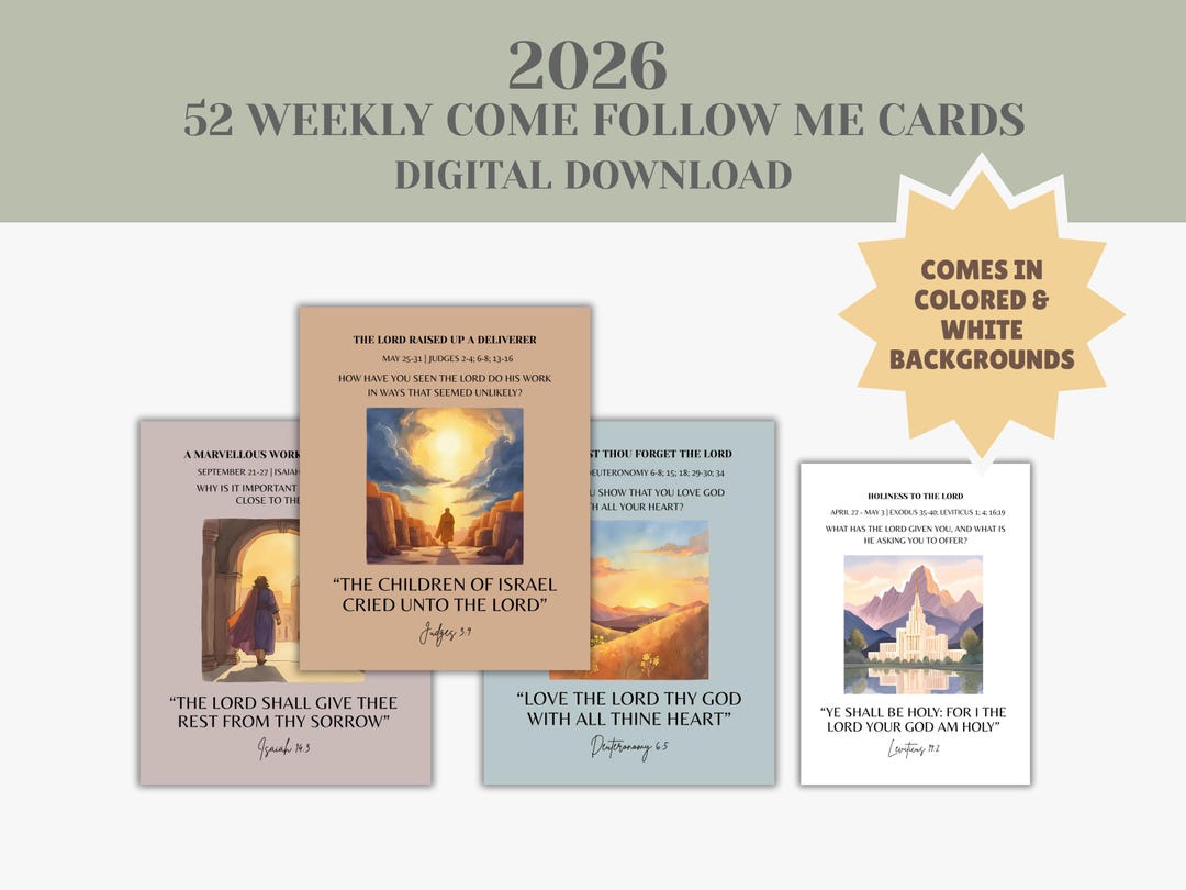 2026 Come Follow Me Scripture Cards, Old Testament (digital Download ...