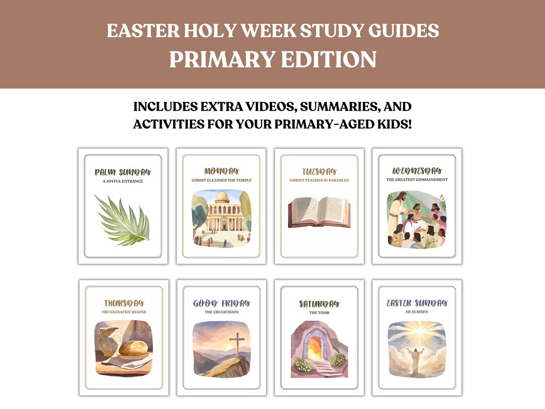 LDS Easter Holy Week Study Guide & Advent Calendar | Primary Kids ...