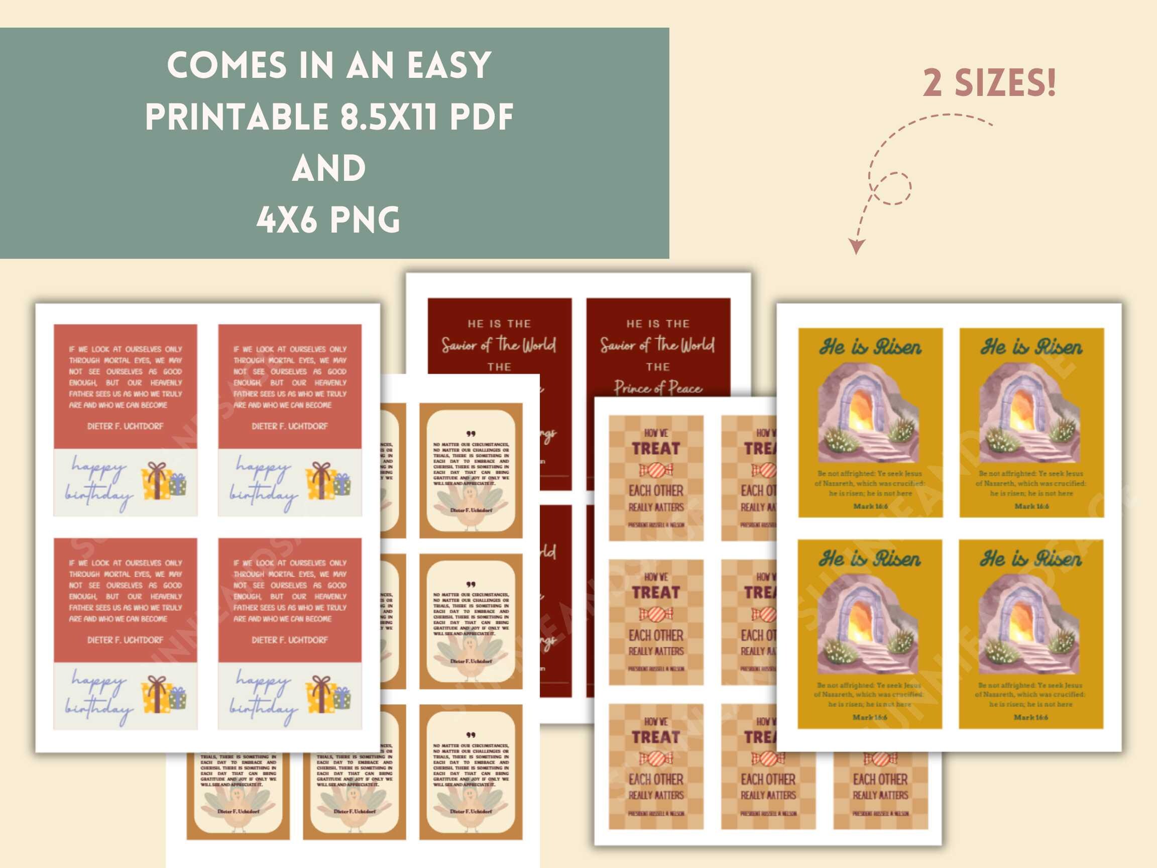 LDS Holiday Scripture Cards: Ministering Handout Bundle (digital ...