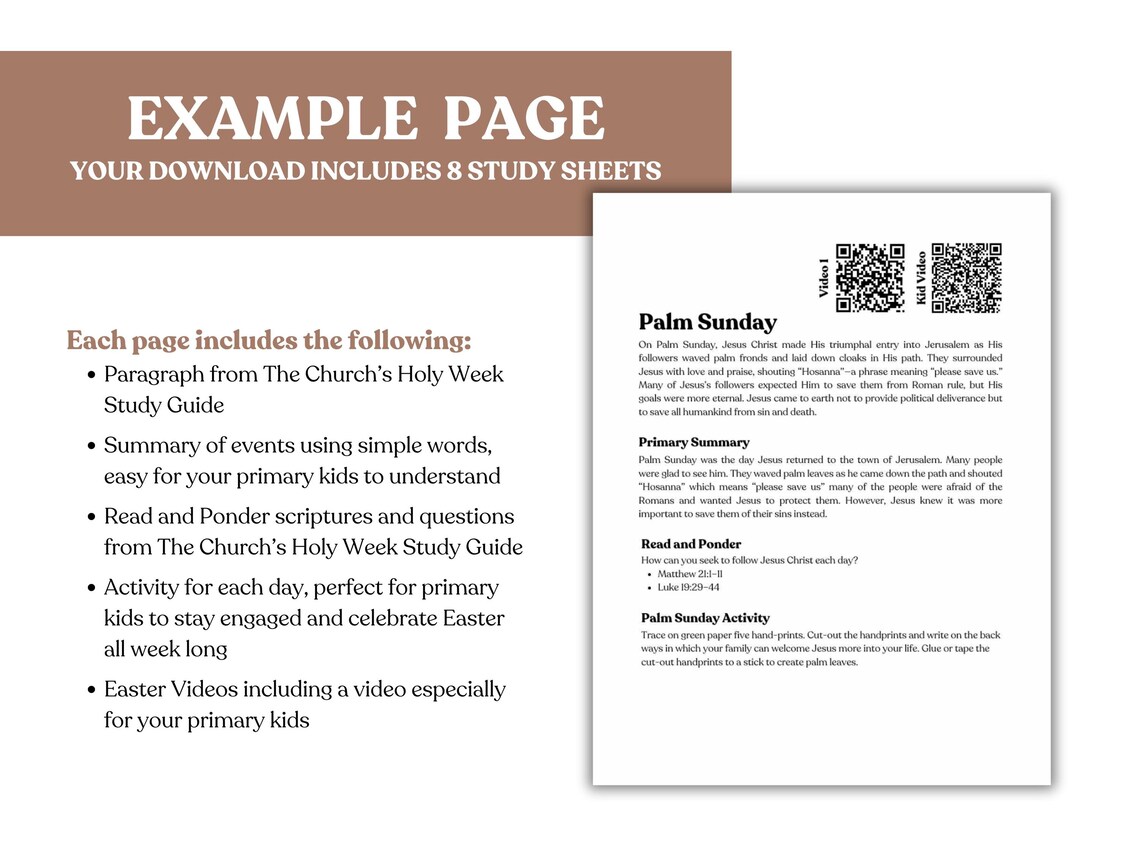 LDS Easter Holy Week Study Guide & Advent Calendar | Primary Kids ...