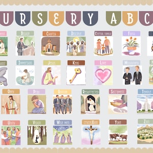 Nursery Abc's Bulletin Board Print-out Artwork of Church, Temple ...