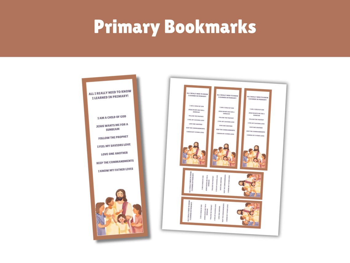 Come Follow Me Bookmarks, Primary Quotes, Singing Time Gifts (digital ...