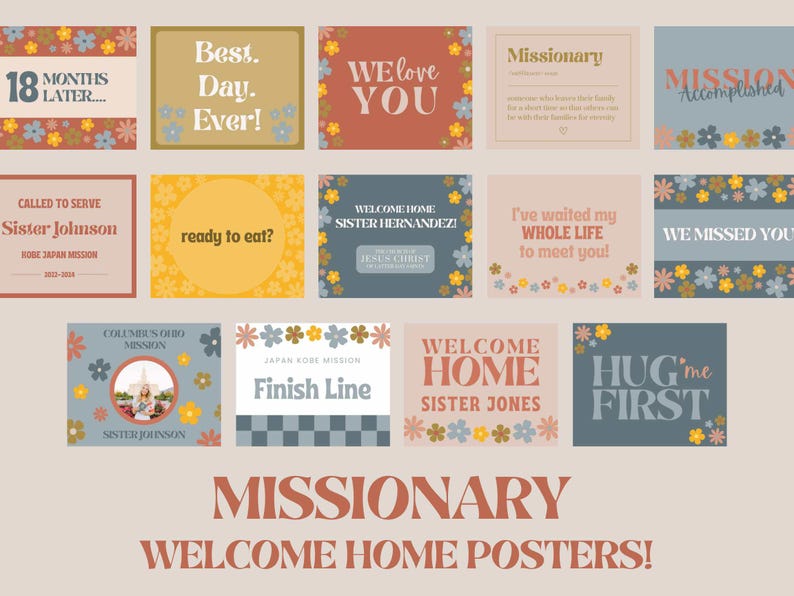 Sister Missionary Welcome Home Posters: Customizable LDS Homecoming ...
