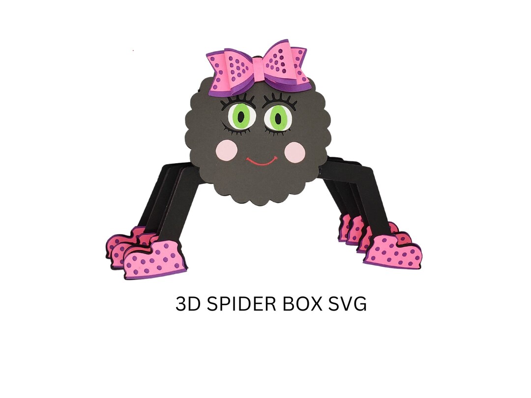 SVG Halloween Freestanding Spider Box With on Sturdy Legs to Hold Candy ...