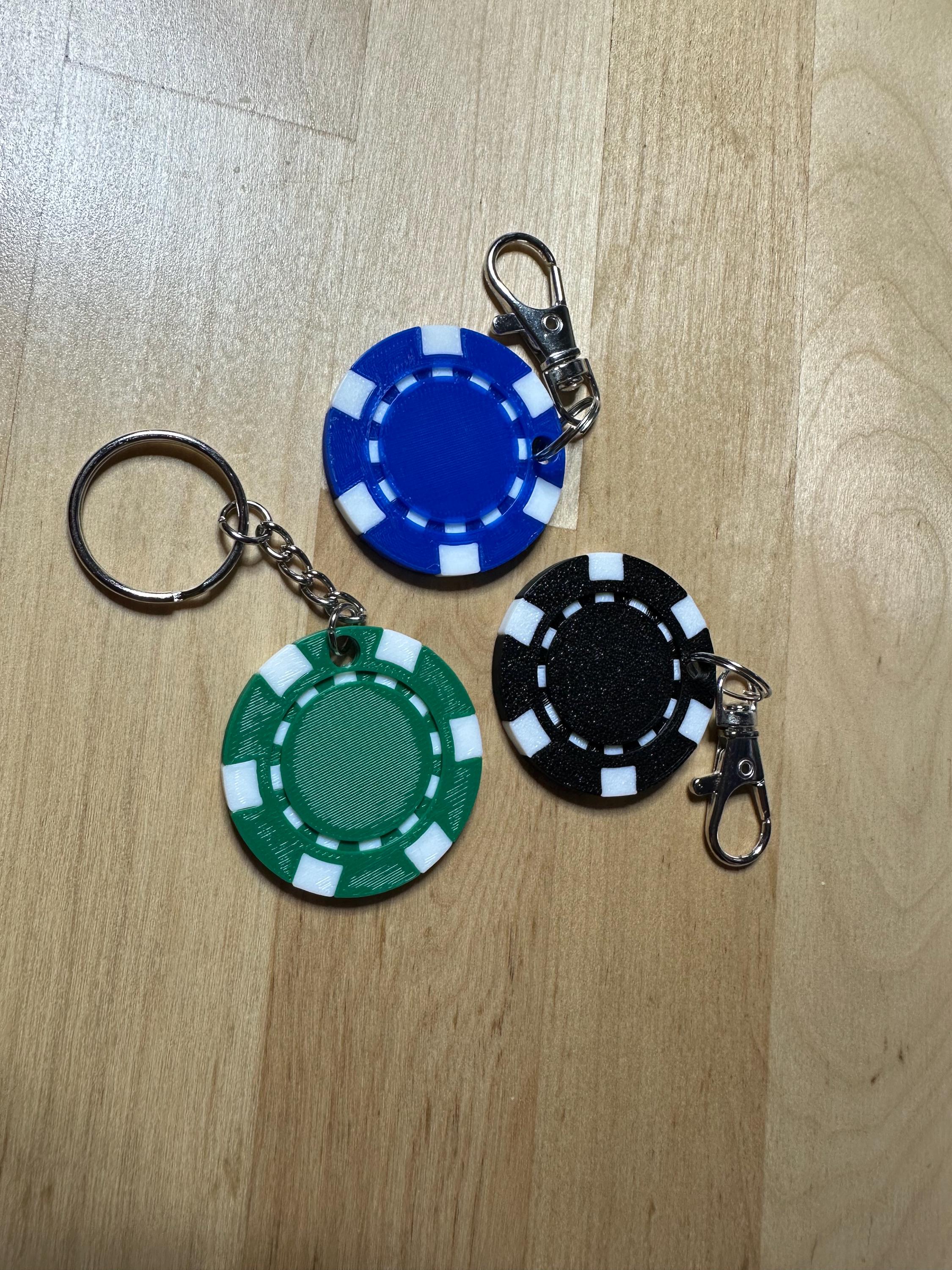 3d Printed Poker Chip Keychain - Etsy