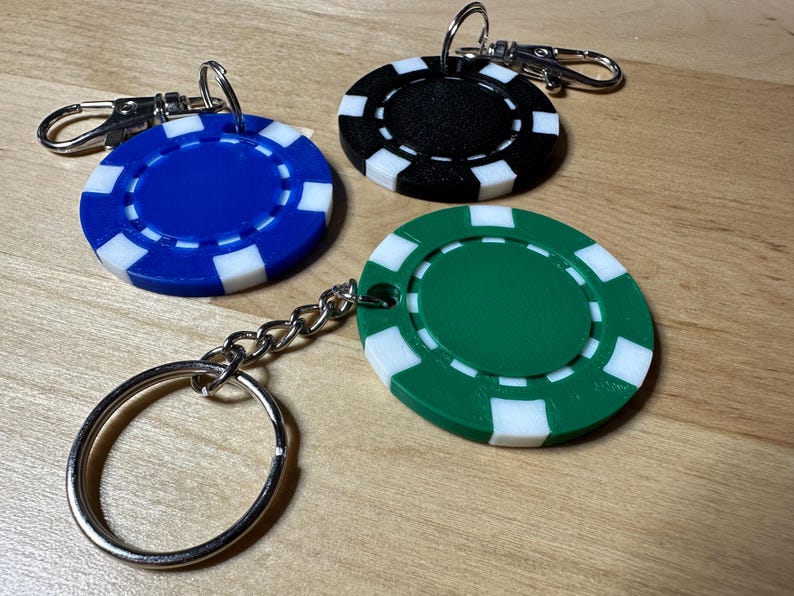 3d Printed Poker Chip Keychain - Etsy