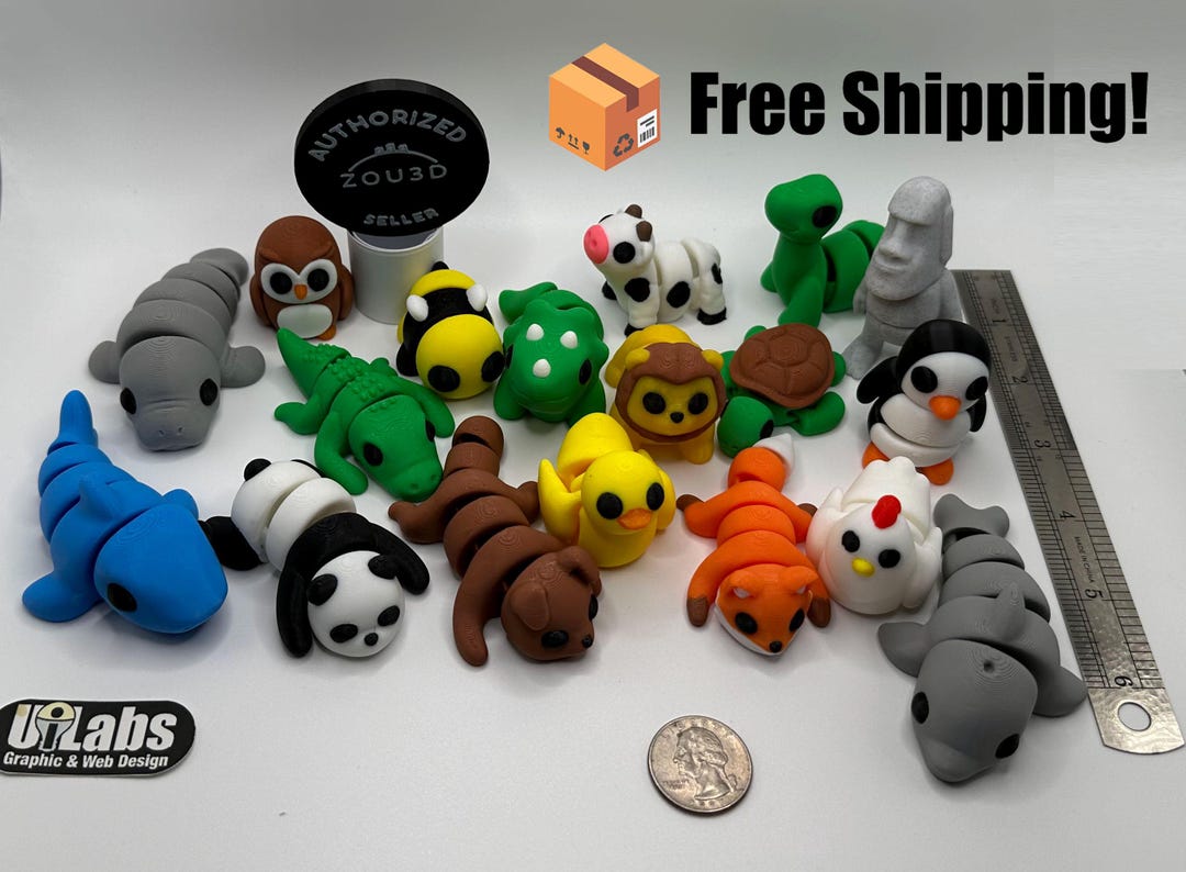 3D Printed Articulated Flexible Fidget Toy Sensory Pet Cute 3D Print ...