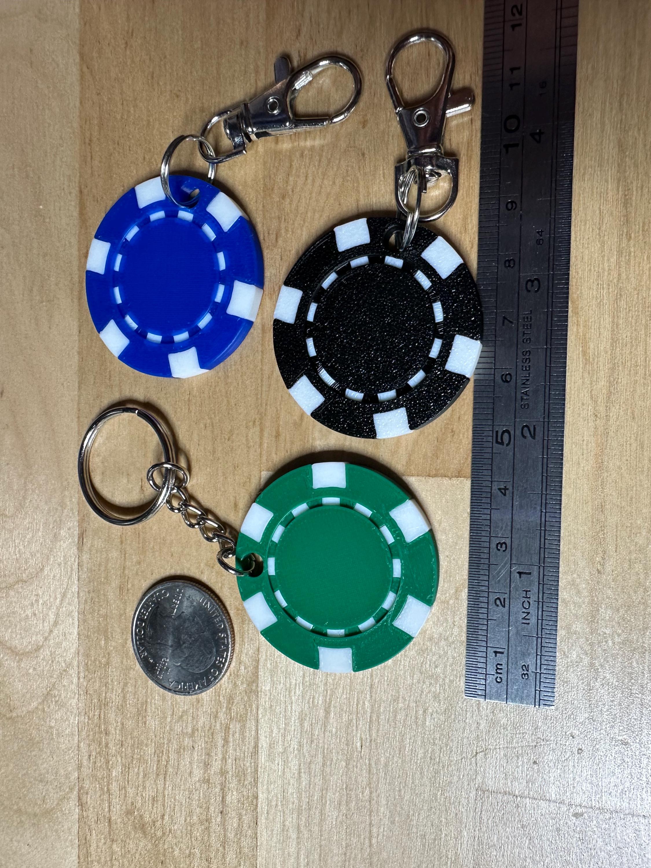 3d Printed Poker Chip Keychain - Etsy