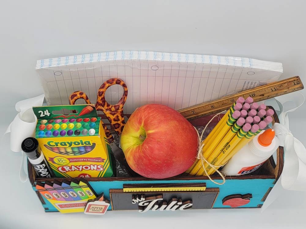 Laser Ready TEACHER GIFT BASKET Desk Basket Desk Box Custom - Etsy