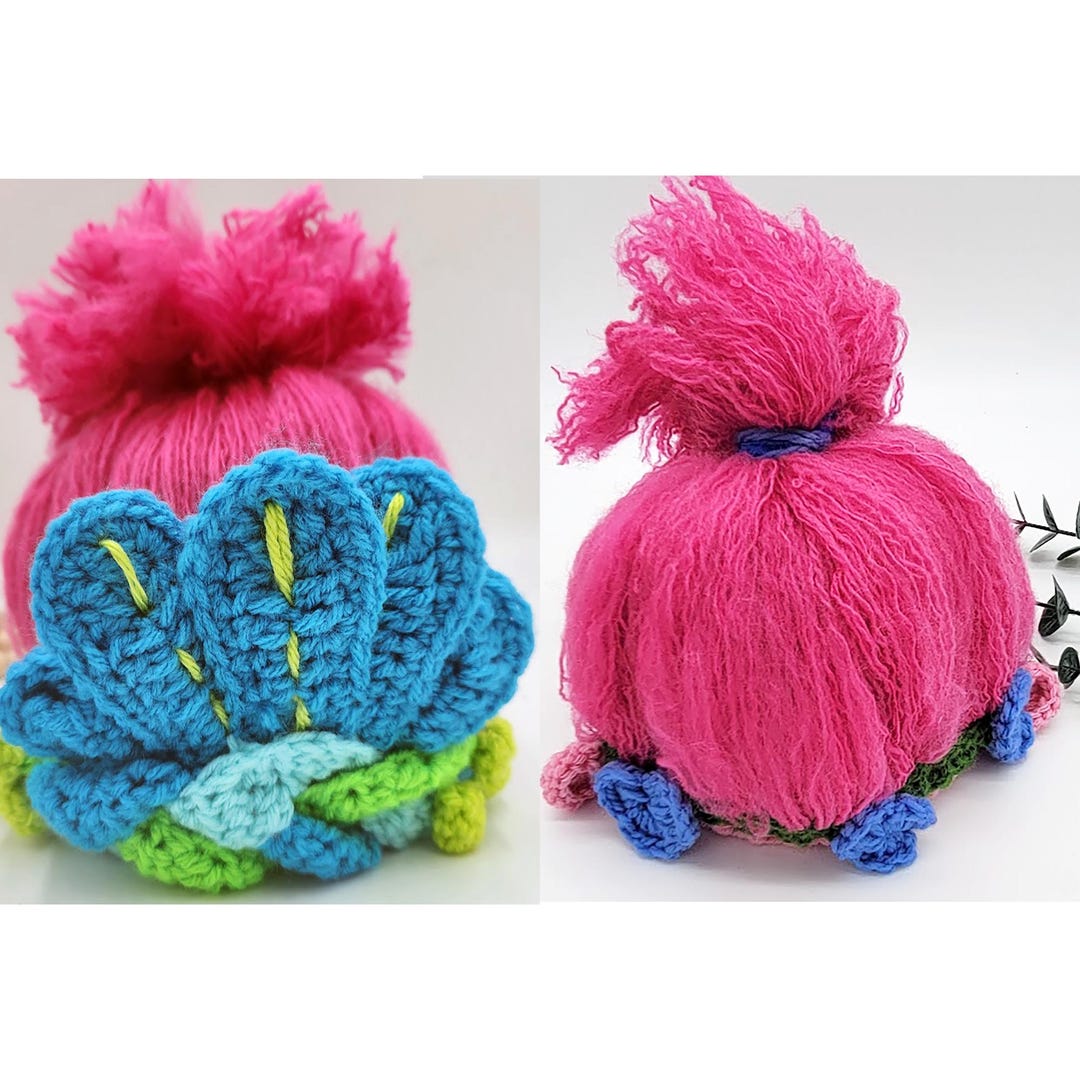 Princess Poppy Hat Troll Hat Handmade Crochet Gift for Girls Halloween ...