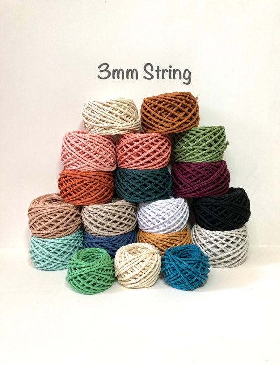 3mm Colored Macrame Cord 50/100ft Cotton String Single - Etsy