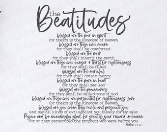 The Beatitudes Christian Scripture Download Print - Etsy