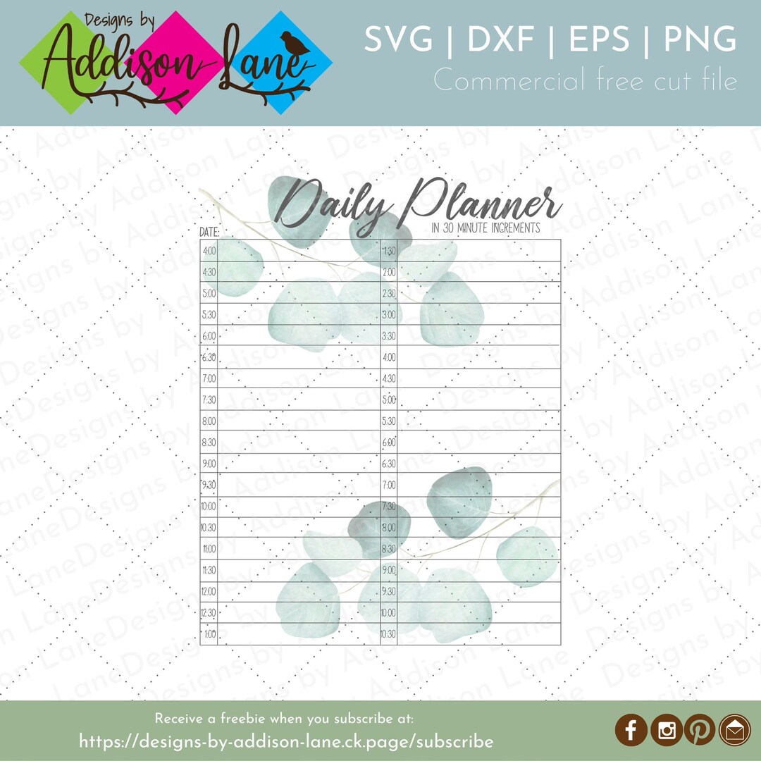 30 Minute Planner Printable - Productivity Daily Planner - 30 Minute ...