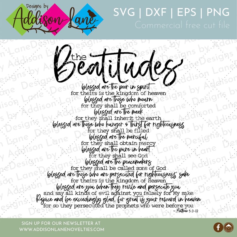 Beatitudes SVG The Beatitudes SVG Matthew 5:3-12 SVG | Etsy