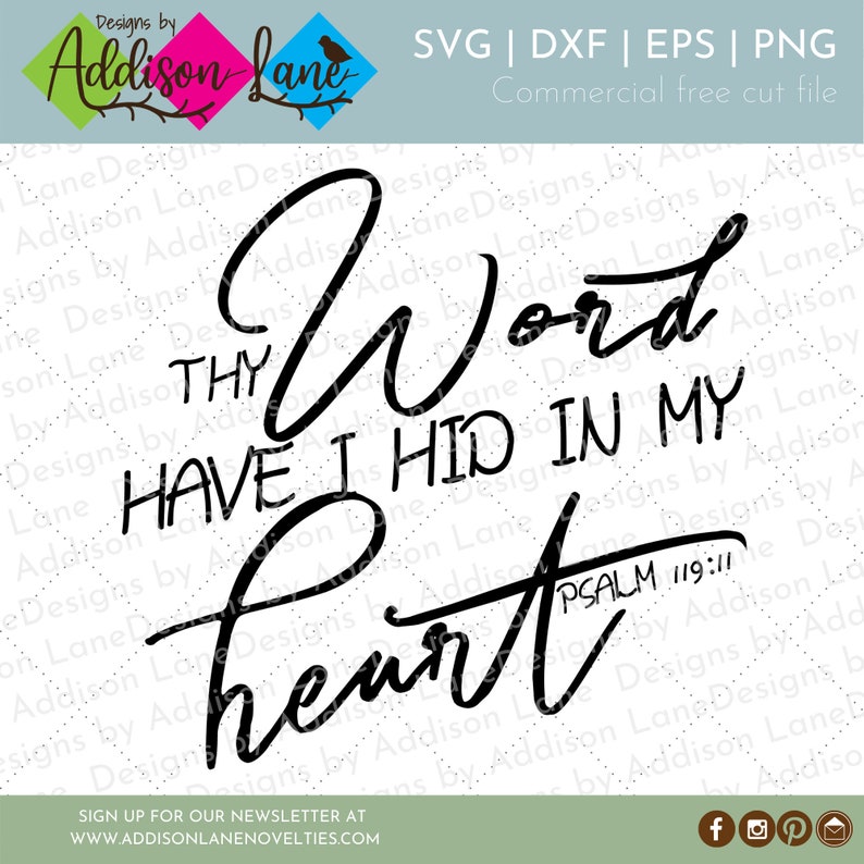 Thy Word Have I Hid in My Heart SVG Psalm 119:11 SVG - Etsy